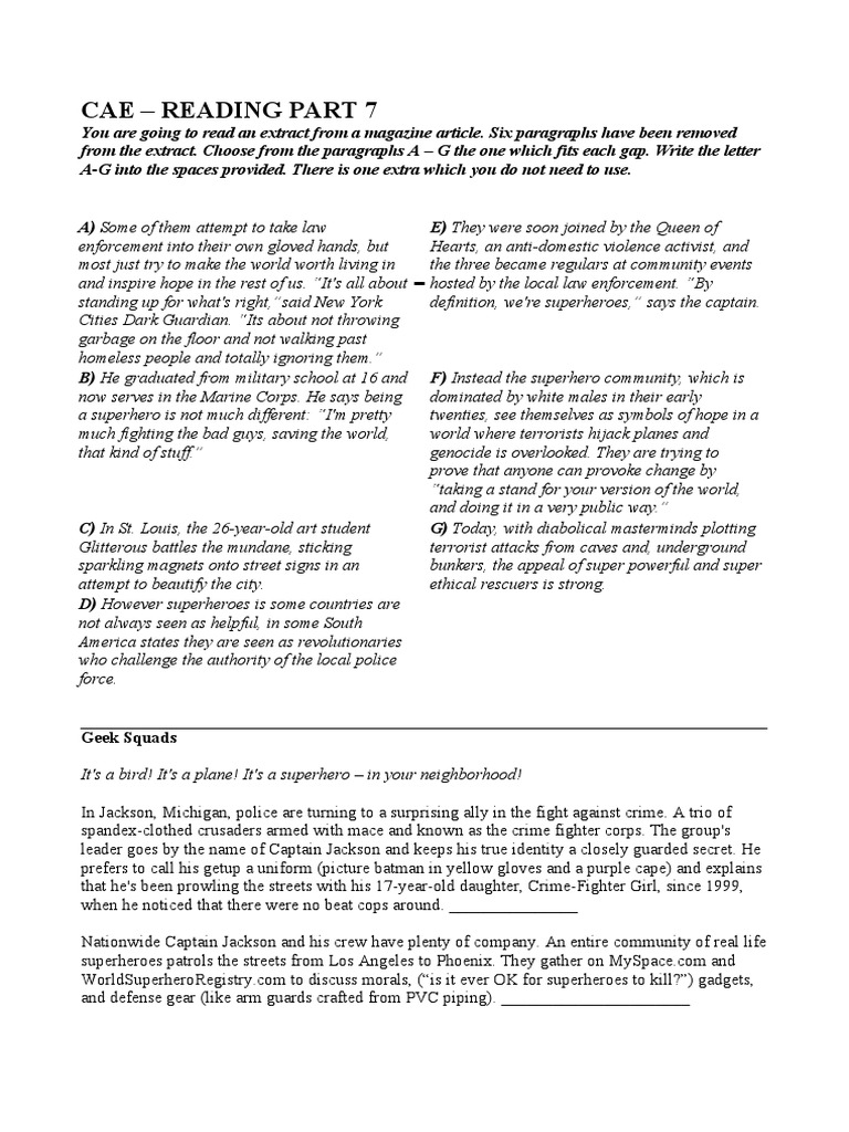 Cae - Reading Part 7: Geek Squads | PDF