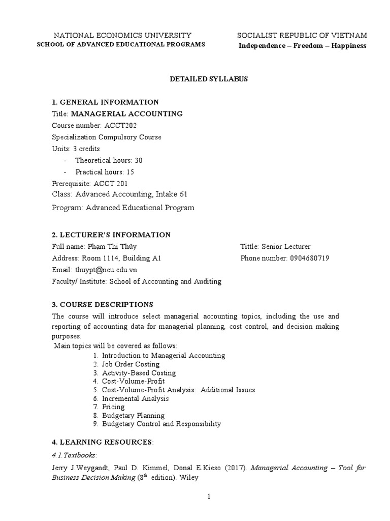 ACCT 202 - Detailed Syllabus - 2021-Accounting | PDF | Test (Assessment ...