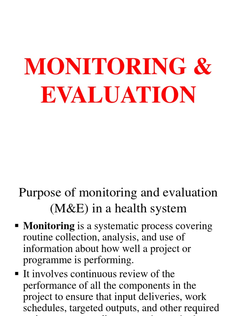 MONITORING and EVALUATION NOTES CAROL | PDF | Evaluation | Monitoring ...