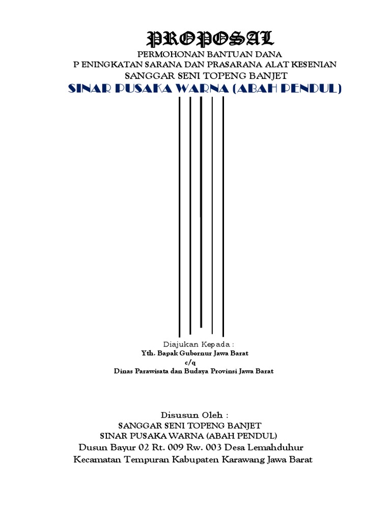 Proposal Seni Abah Pendul | PDF