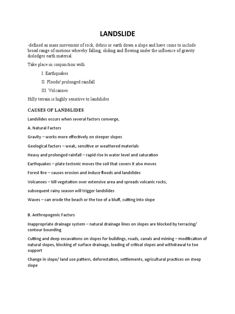 Understanding Landslides: Causes, Effects, Signs and Safety Measures ...