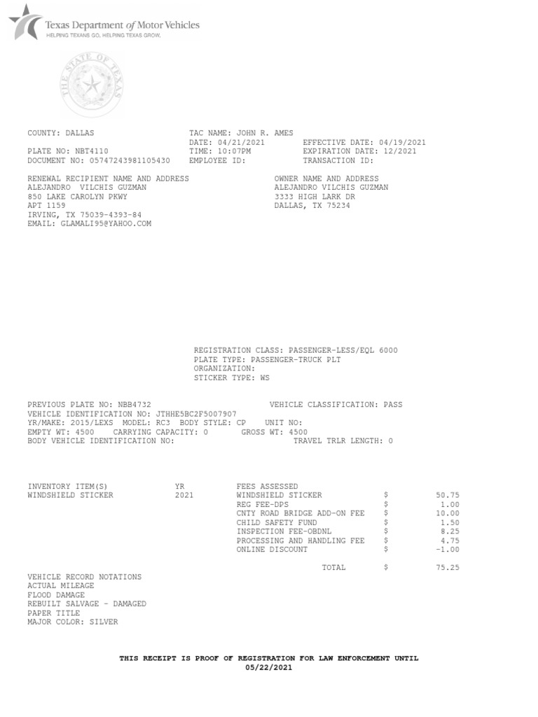 Renewal Receipt | PDF