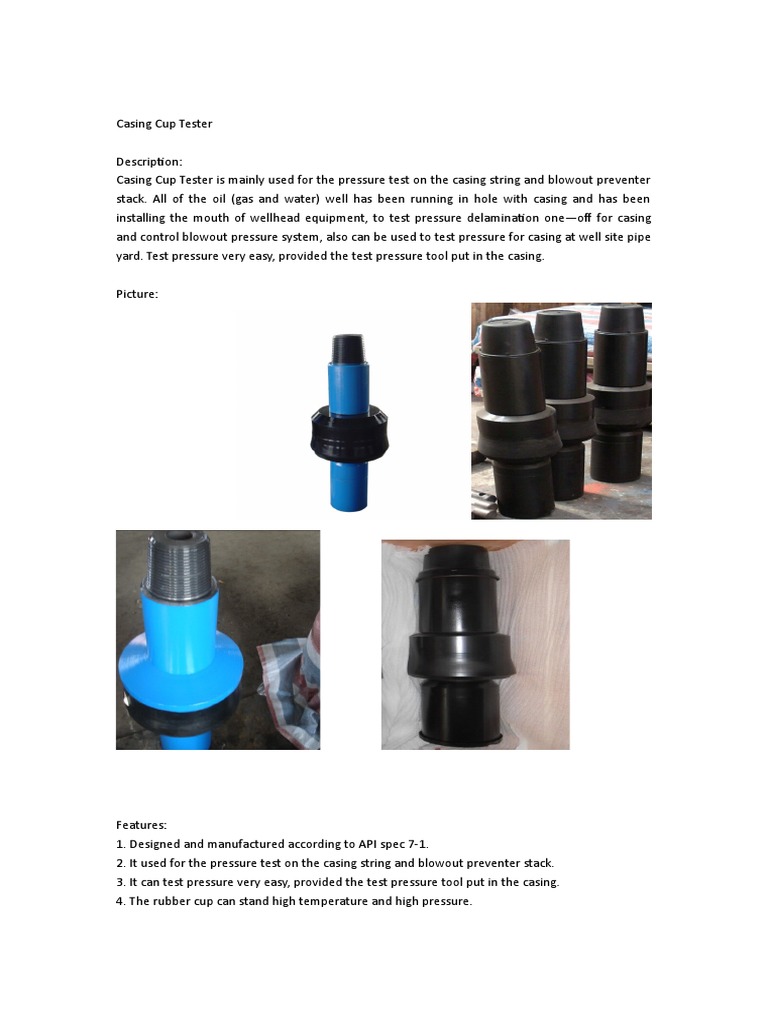 Casing Cup Tester | PDF