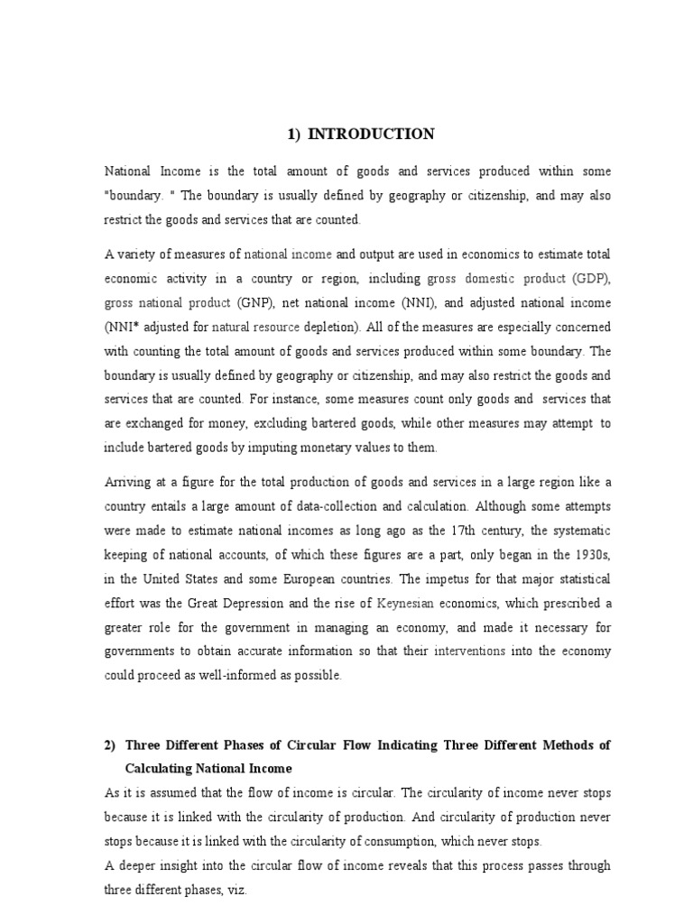 Project On National Income | PDF | Value Added | Macroeconomics