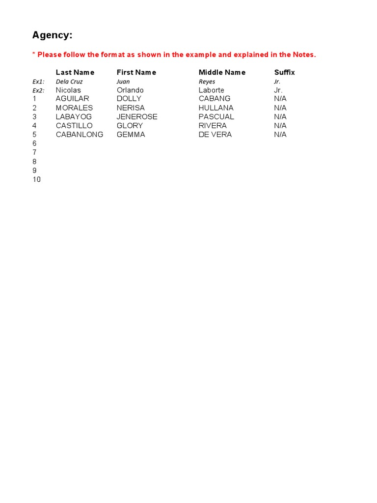 CED PNPKI Encoding Form Template For Bulk Application 2021 1 | PDF