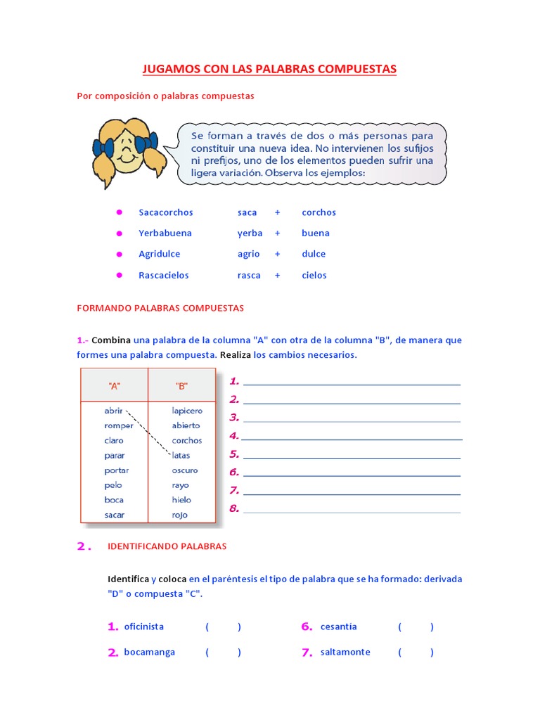 Jugamos Con Las Palabras Compuestas | PDF