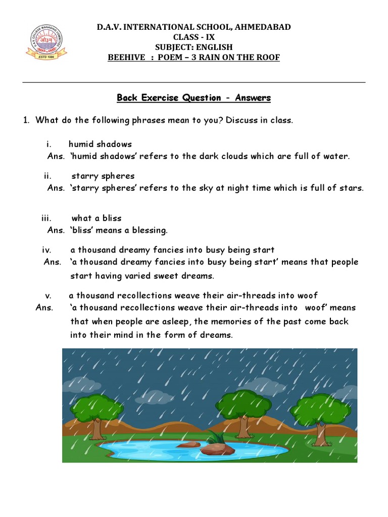 Rain on the Roof: Poem Analysis and Insights | PDF