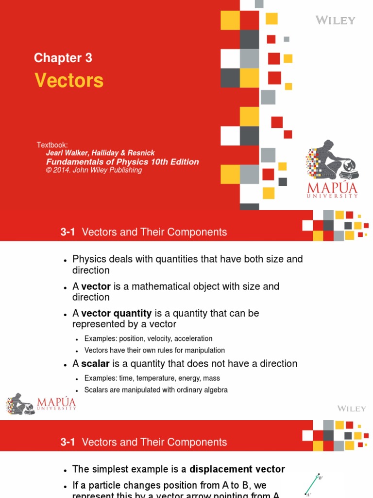 Vectors: Fundamentals of Physics 10th Edition | PDF | Euclidean Vector | Angle