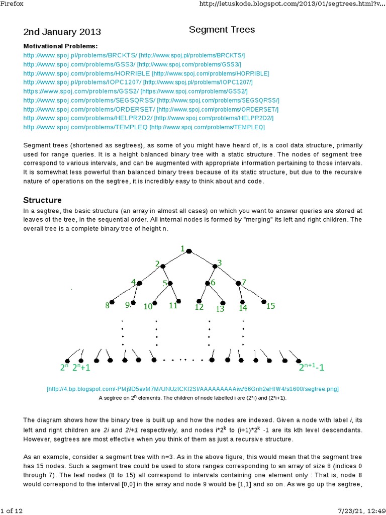 Segment Trees Let Us Code Pdf Data Management Computing 5758