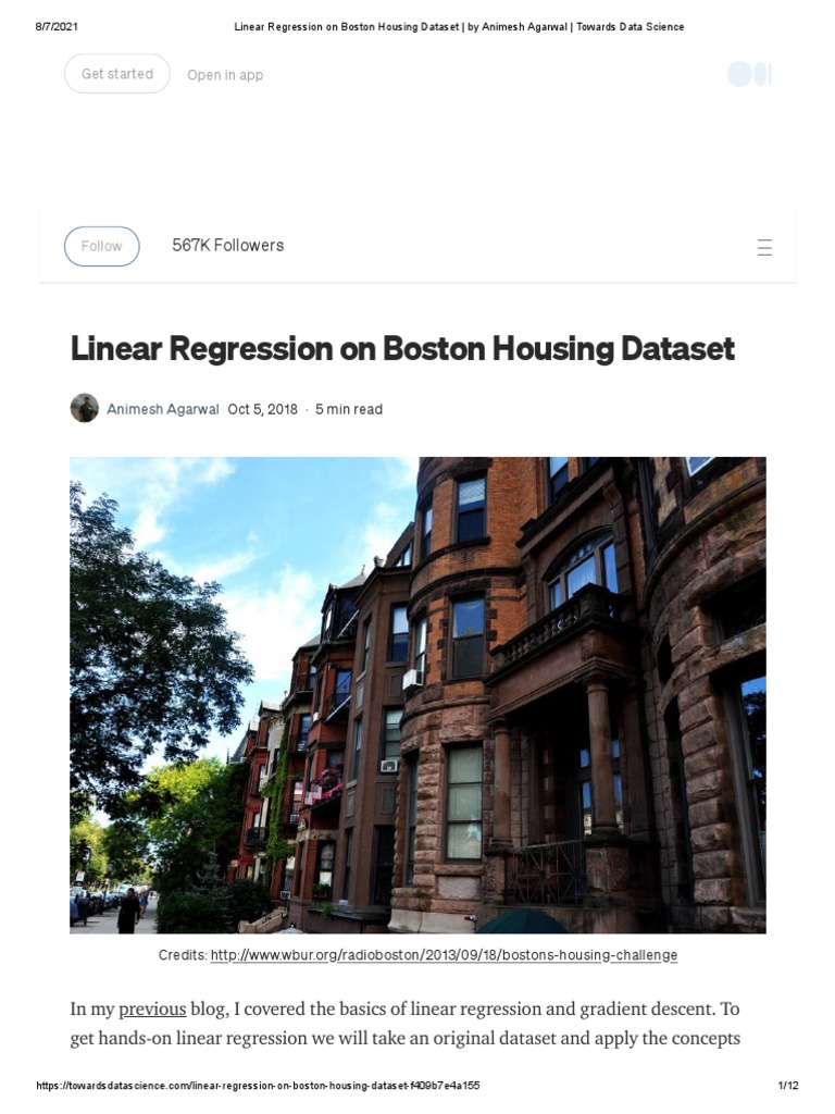 Linear Regression Apply On House Price Prediction On Boston House ...