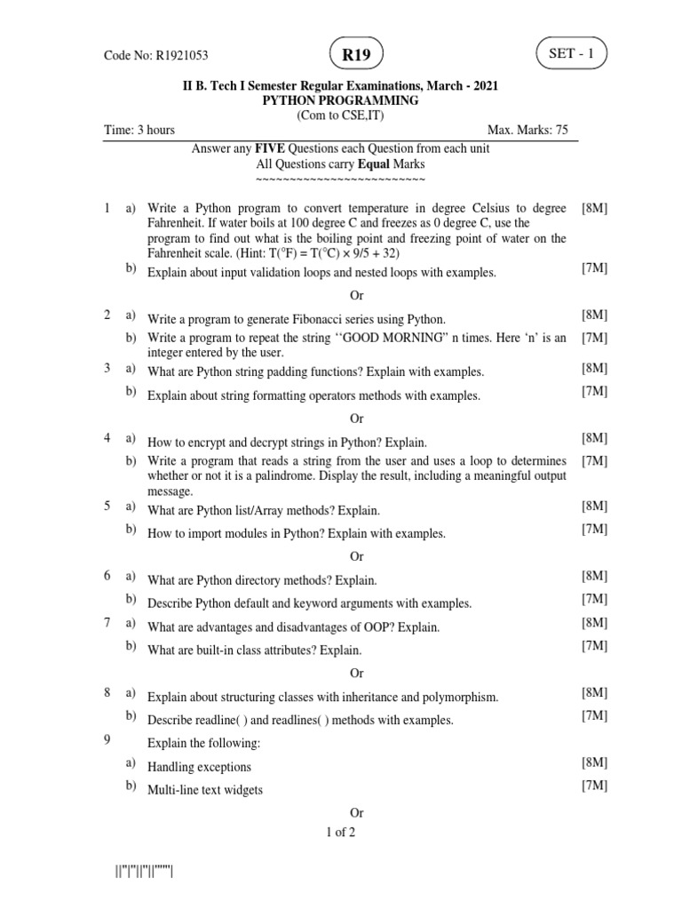 Python Programming March 2021 Pdf Python Programming Language Fahrenheit 1658