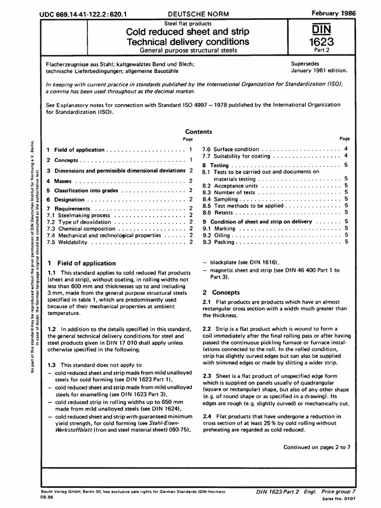 DIN 1623-2-1986-En | PDF