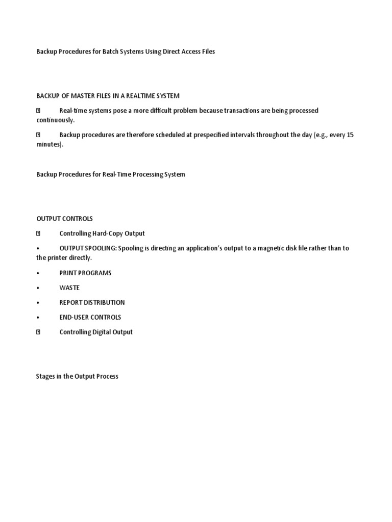 Backup Procedures for Real-Time Systems | PDF | Business | Technology ...