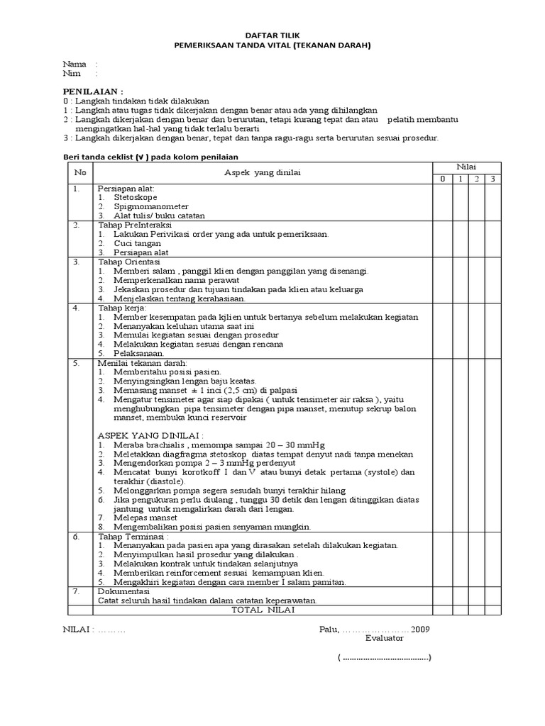 Daftar Tilik Baru TTV | PDF