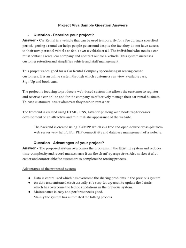 Project Viva Sample Question AnswersPDF | PDF | Php | Web Application