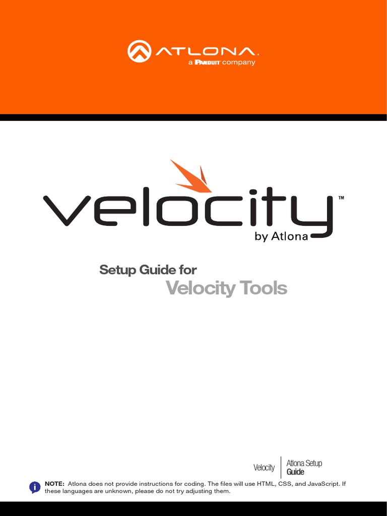 Velocity Tools: Setup Guide For | PDF | World Wide Web | Internet & Web