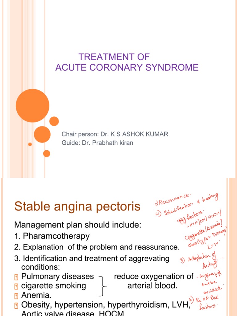 Acute Coronary Syndrome Treatment Guide | PDF