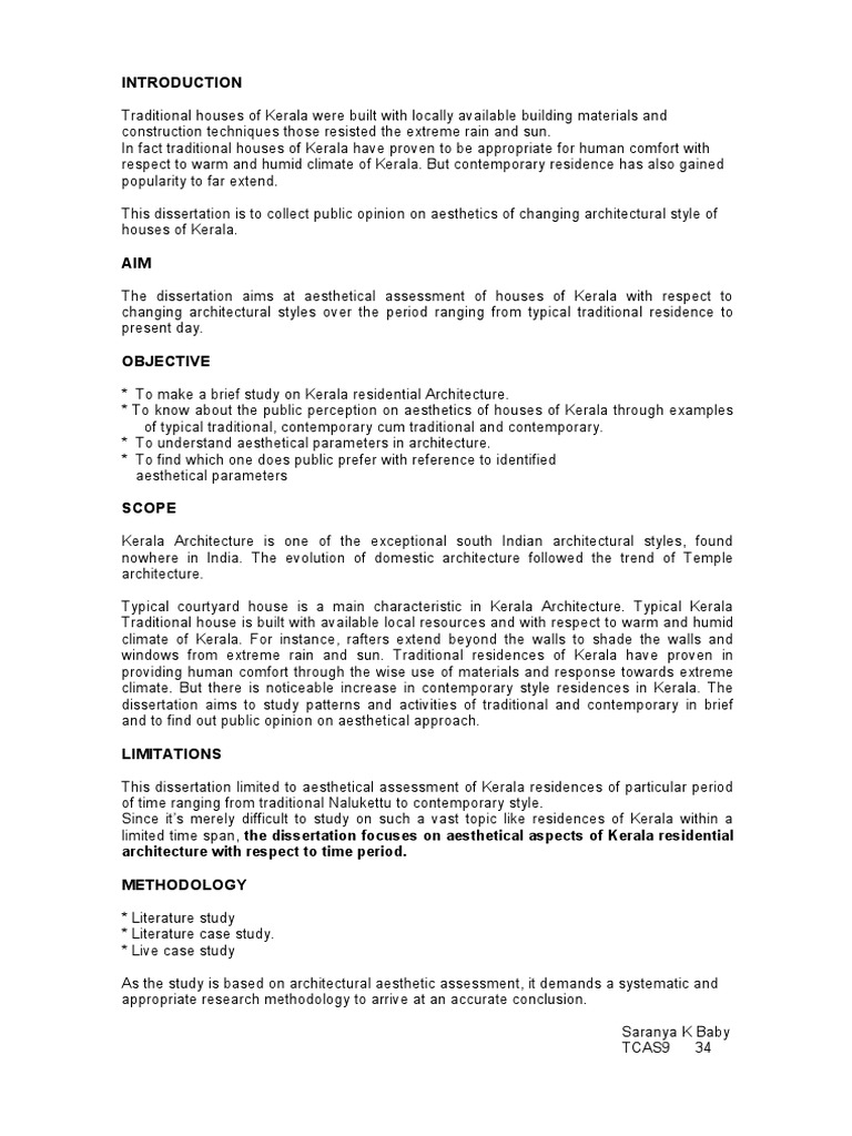 Dissertation-Synopsis 1 | PDF | Thesis | Kerala