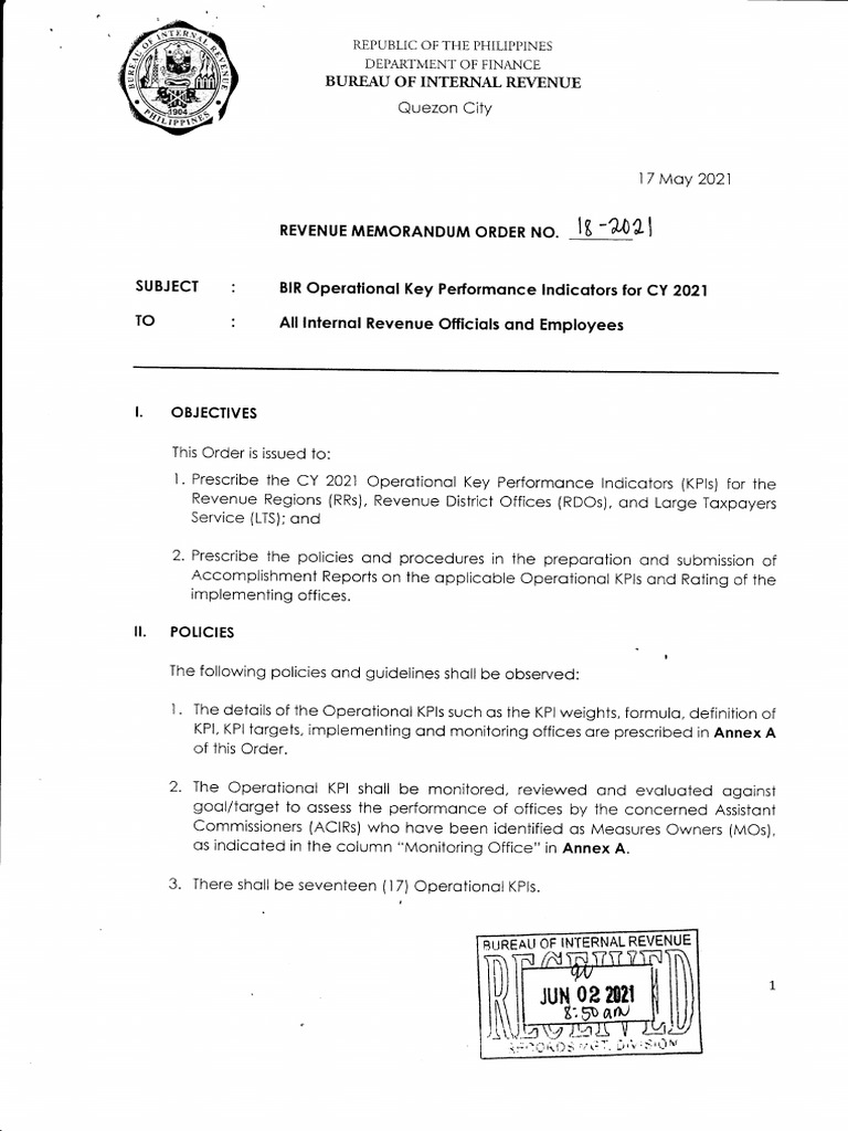 RMO No. 18-2021 | PDF | Taxation | Government