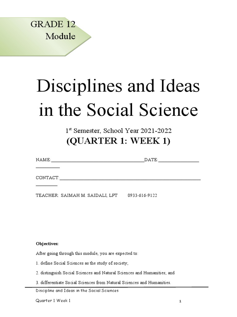 Disciplines and Ideas in The Social Science: Grade 12 | PDF | Social ...
