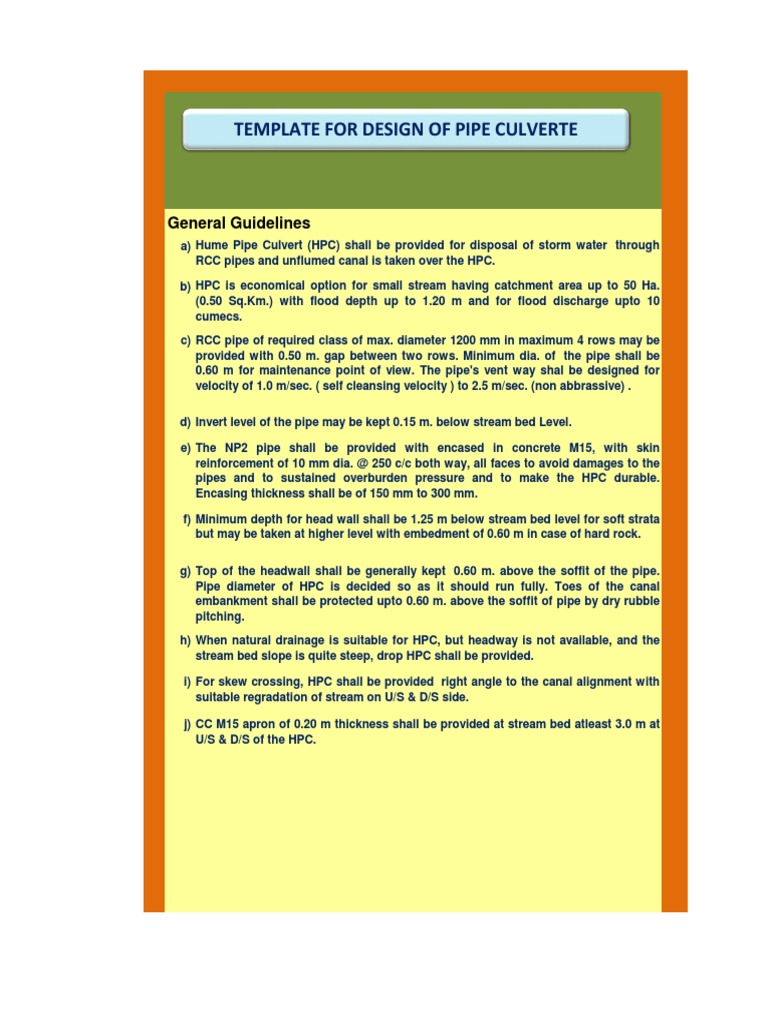 HPC Template Revised Final 310518 | PDF | Discharge (Hydrology) | Area