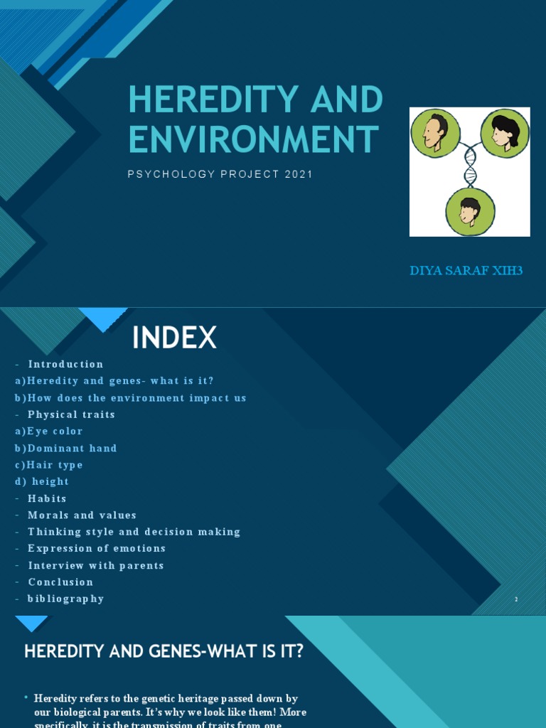 Heredity vs Environment Psychology Project | PDF | Gene | Nature Versus ...