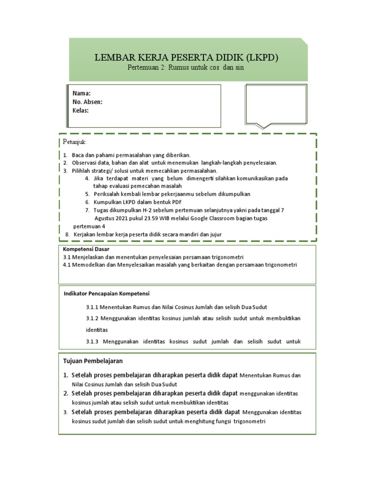 LKPD PT 2 | PDF | Metode & Bahan Ajar | Seni