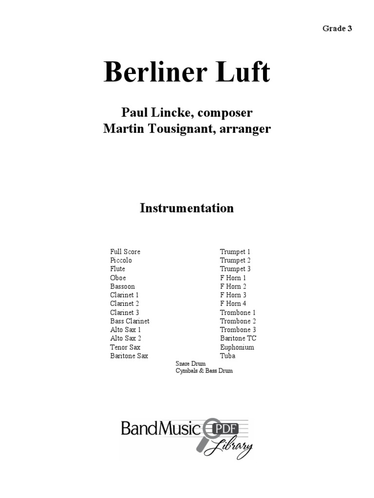 Berliner Luft: A Musical Overview | PDF | Saxophone | Music Technology