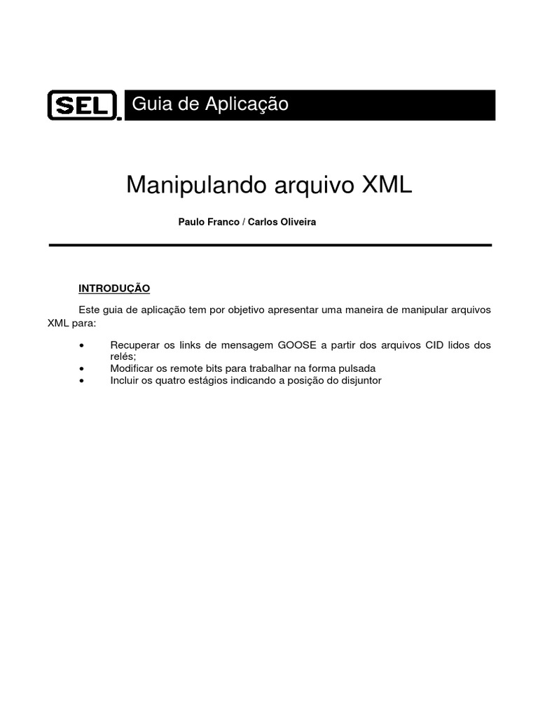Guia De Manipulação De Arquivos Xml Para Recuperação De Links Goose E Inclusão De Estágios De 