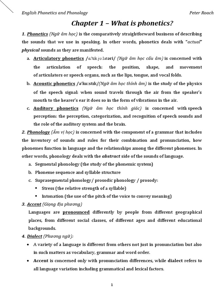 Chapter 1 - What Is Phonetics?: English Phonetics and Phonology Peter Roach | Download Free PDF ...