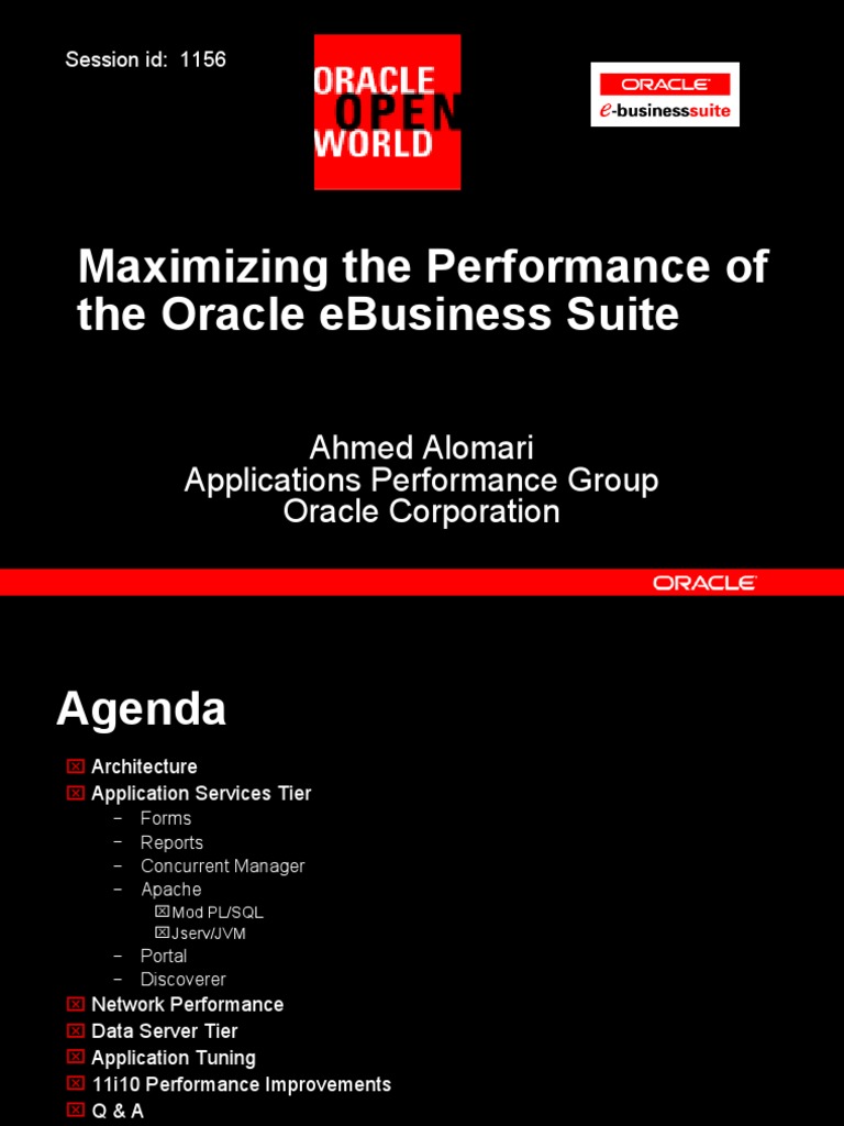 Maximizing The Performance of The Oracle Ebusiness Suite | PDF | Computer Architecture ...