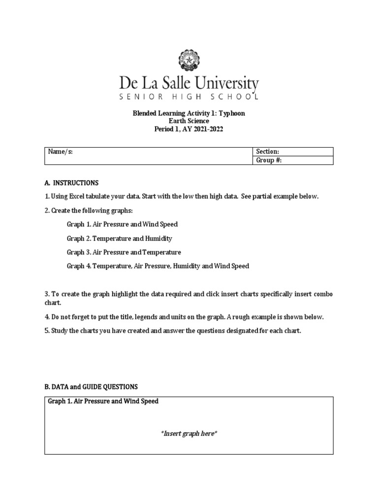 BLA 1 - Typhoon Worksheet | PDF | Humidity | Atmospheric Pressure