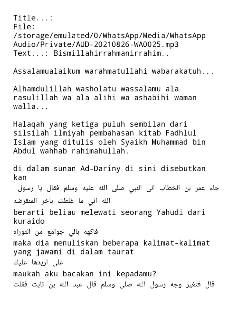 Si Fi H39 Dari 50 Fadhlul Islam Bab 05 Mencukupkan Diri Dengan