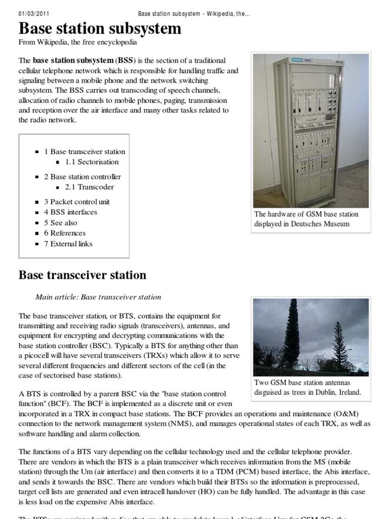 Base Station Subsystem1 | PDF | Telecommunications Standards | Data ...