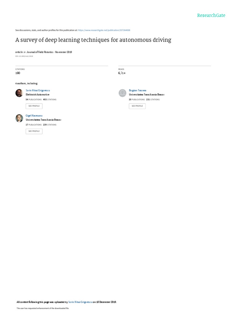 Survey Deep Learning in Autonomous Driving | PDF | Image Segmentation ...