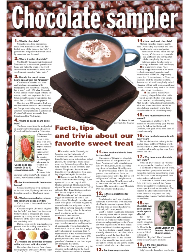 A World of Chocolate | PDF | Types Of Chocolate | Chocolate