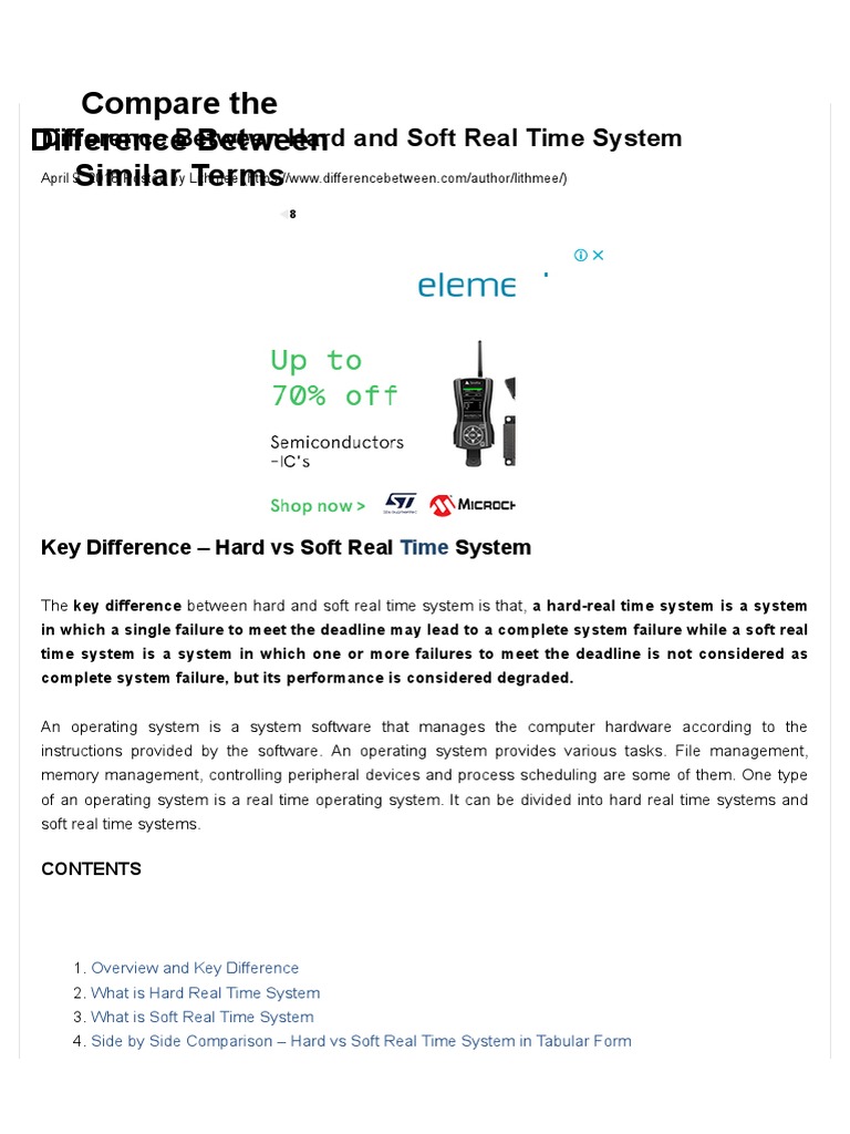 Difference Between Hard and Soft Real Time System - Compare The ...