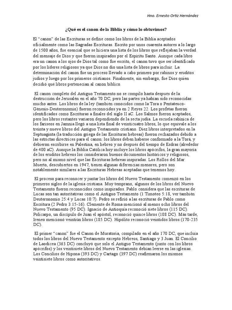 Hermeneutica Apocrifos, Credos, Canon | PDF | Biblia | Canon bíblico