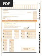 A2 Key For Schools Reading Sample Answer Sheet | PDF