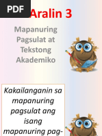 Mapanuring Pagsulat Sa Akademiya | PDF