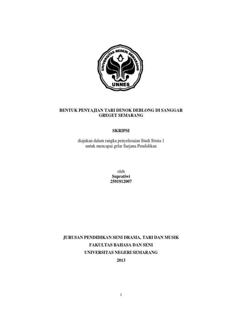 Penyajian Tari Denok Deblong Semarang | PDF