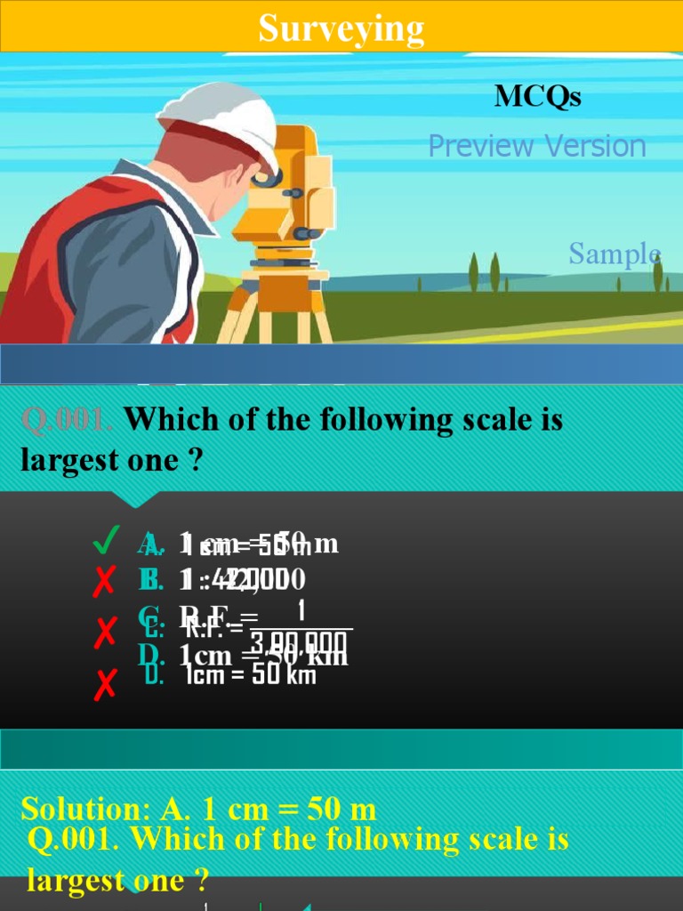 Surveying MCQs: Scale and Errors | PDF | Surveying | Measurement