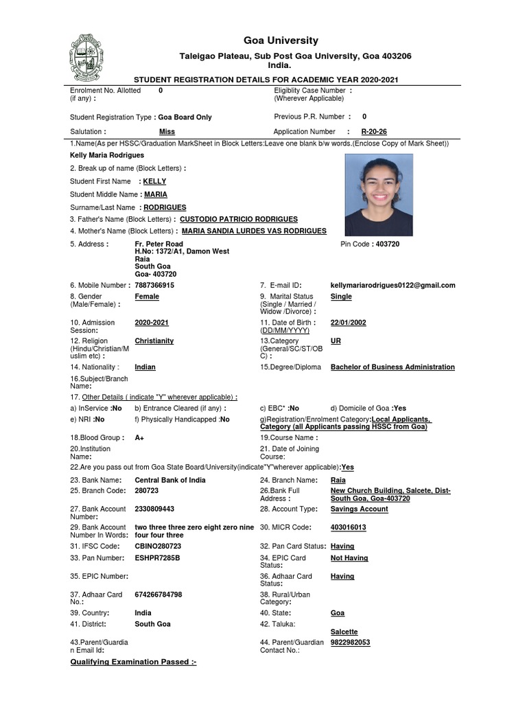 Goa University: Taleigao Plateau, Sub Post Goa University, Goa 403206 ...