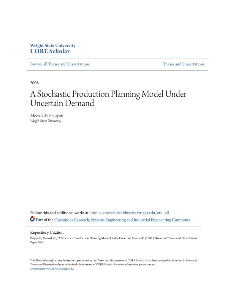 A Stochastic Production Planning Model Under Pdf Forecasting