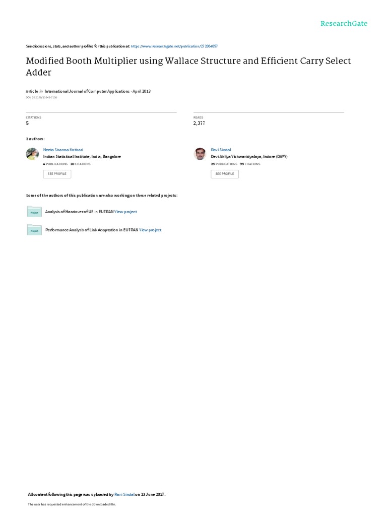 Efficient Multiplier Design | PDF | Computer Engineering | Electronics