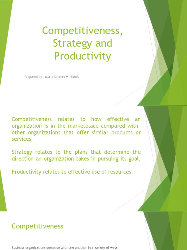Competitiveness and Productivity Strategies | PDF | Labour Economics ...