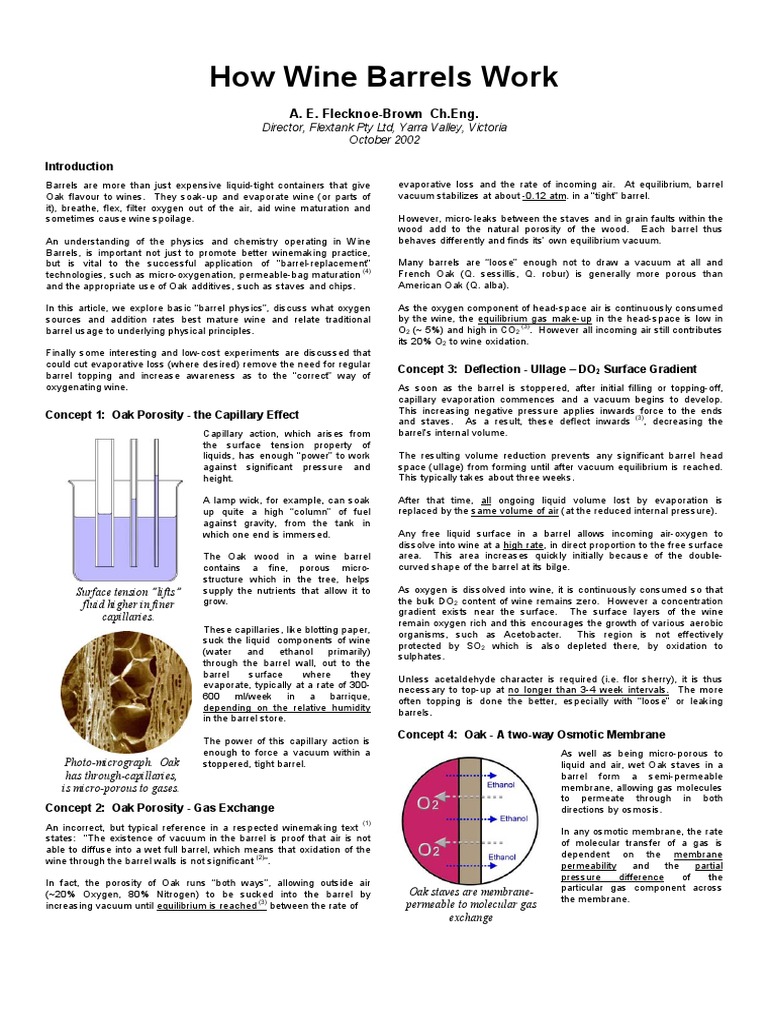 How Wine Barrels Work: A. E. Flecknoe-Brown CH - Eng | PDF | Chemistry ...
