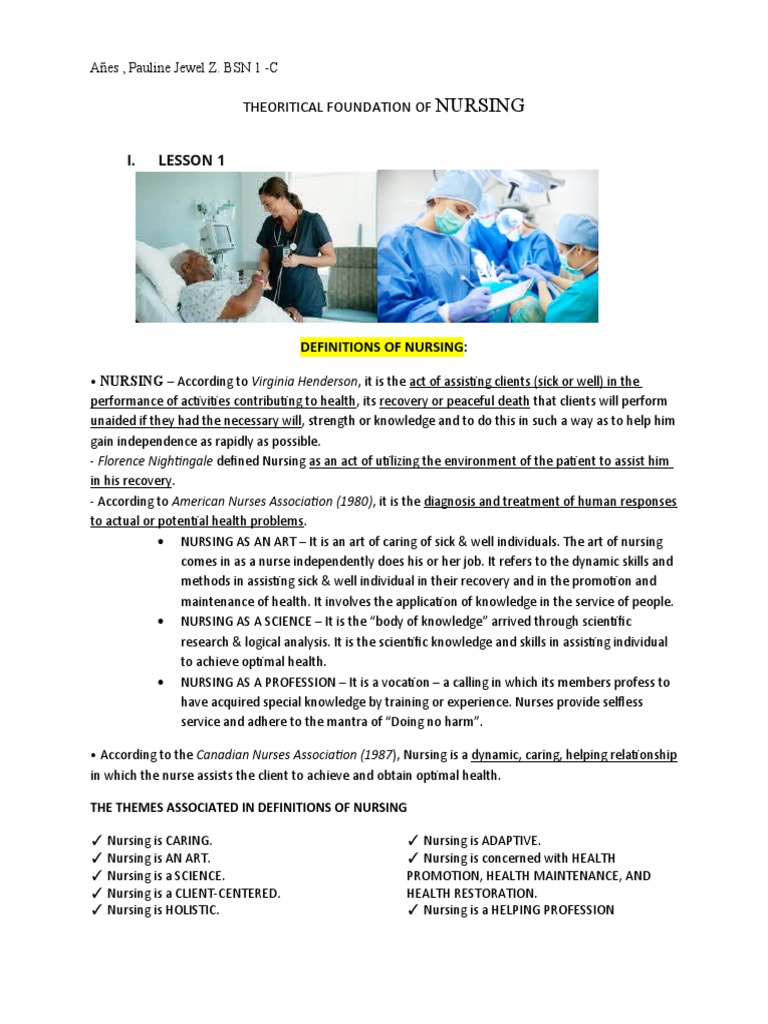 TFN 1st NOTES | PDF | Theory | Nursing