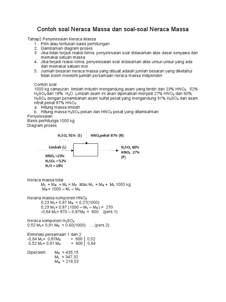 Soal-Soal Neraca Massa | PDF