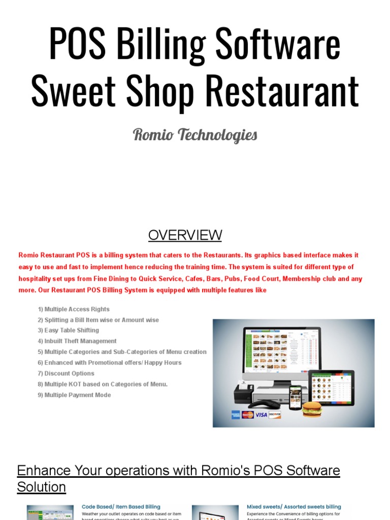 POS Billing Software Sweet Shop Restaurant | PDF | Point Of Sale ...
